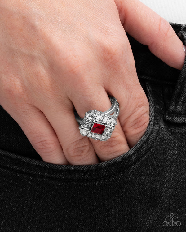 Paparazzi Ring ~ Square Formation - Red – Paparazzi Jewelry | Online ...