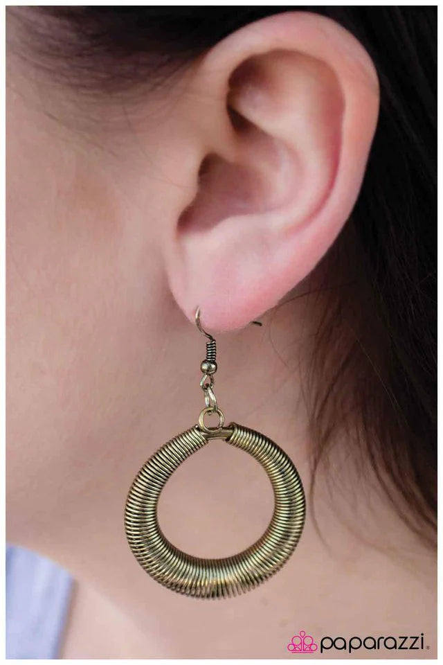 Paparazzi Earring ~ Bounce Back - Brass – Paparazzi Jewelry | Online ...