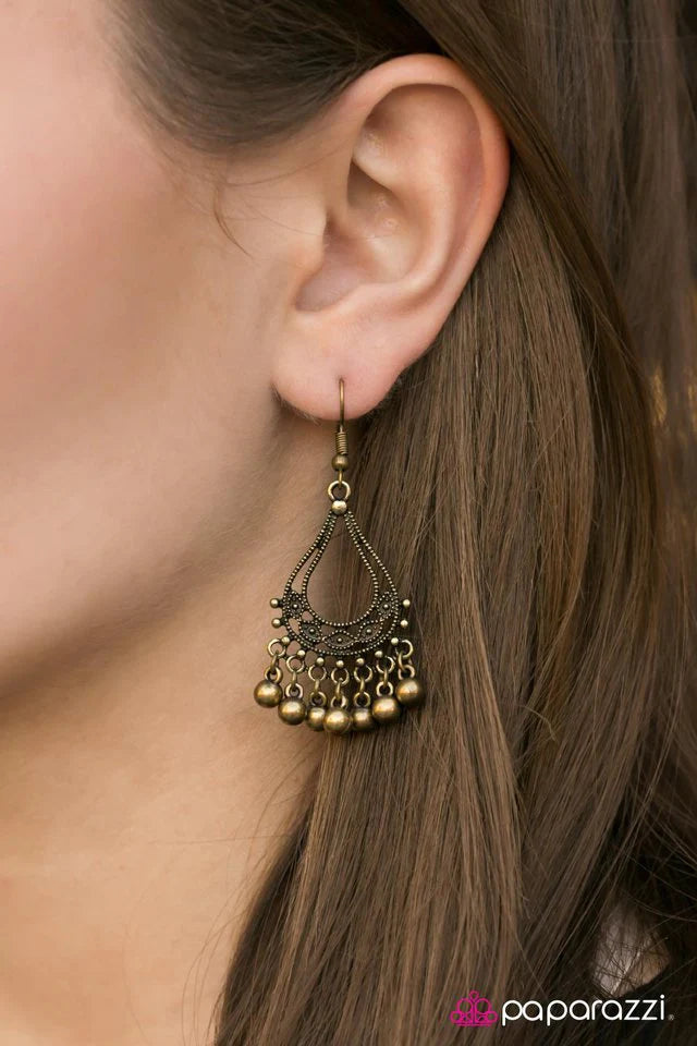 Paparazzi Earring ~ Midday Radiance - Brass – Paparazzi Jewelry ...