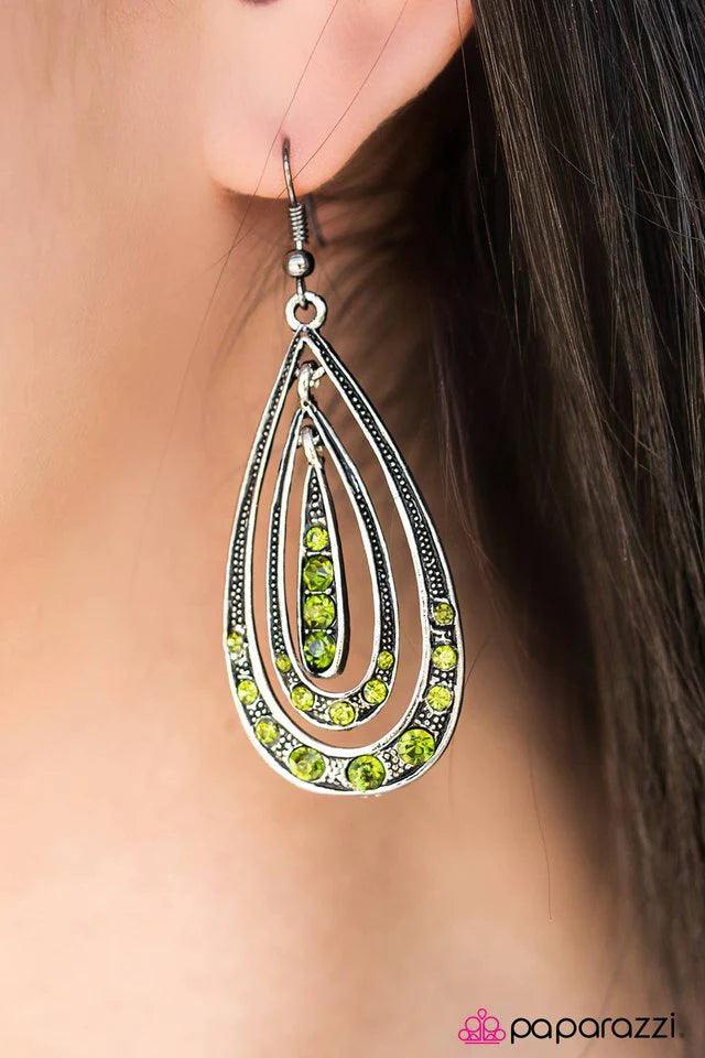 Paparazzi Earring ~ Kiss Me In The Rain - Green – Paparazzi Jewelry ...