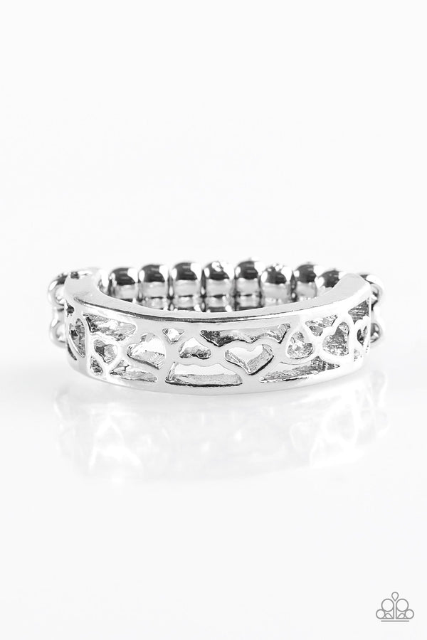 Paparazzi Ring ~ HEART Me Out! - Silver – Paparazzi Jewelry | Online ...
