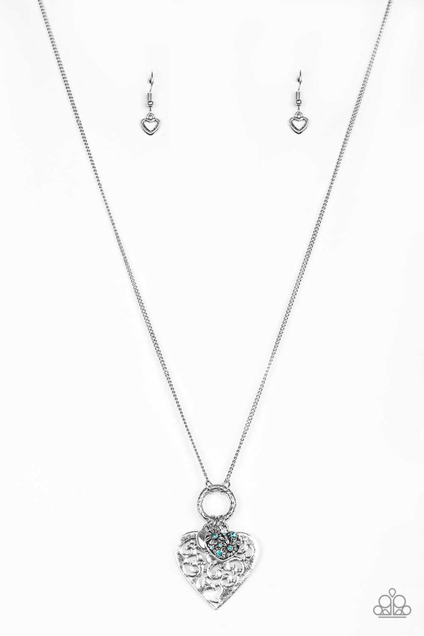 Paparazzi Necklace ~ Bountiful Hearts - Blue – Paparazzi Jewelry ...