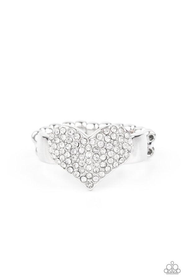 Paparazzi Ring ~ Heart of BLING - White – Paparazzi Jewelry | Online ...