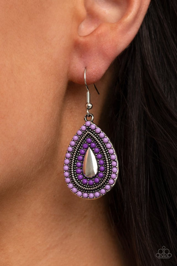Paparazzi Earring ~ Beaded Bonanza - Purple – Paparazzi Jewelry ...