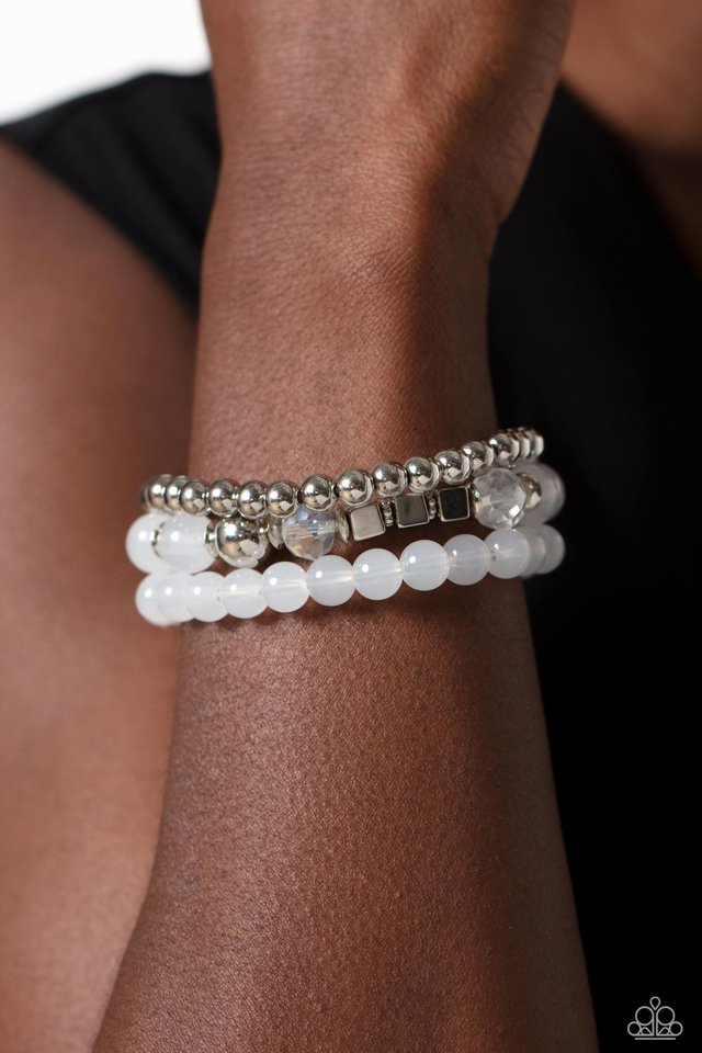 Paparazzi Bracelet ~ CUBE Your Enthusiasm - White – Paparazzi Jewelry ...