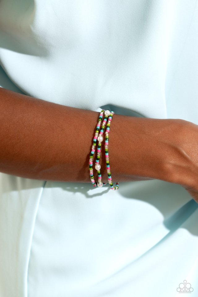 Paparazzi Bracelet ~ Colorblock Cache - Green – Paparazzi Jewelry ...