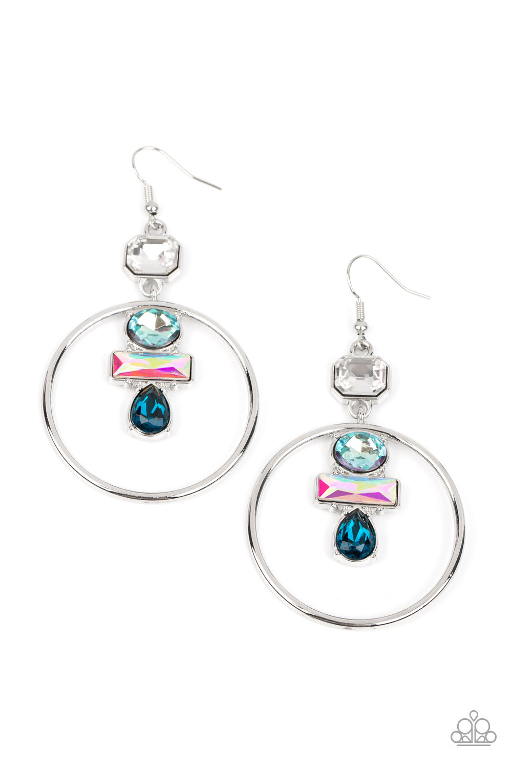 Paparazzi Earring ~ Geometric Glam - Blue – Paparazzi Jewelry | Online ...